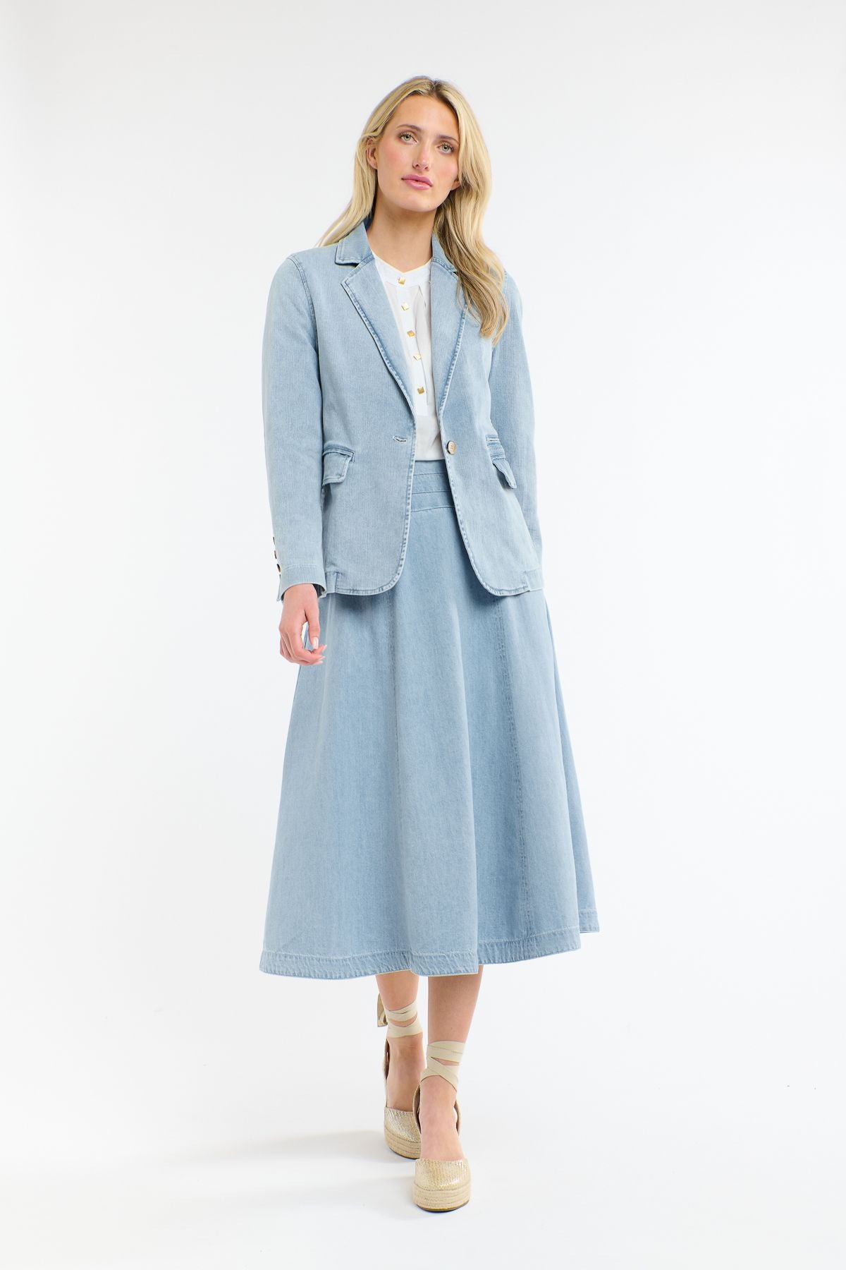 Denim Blazer - Ice Blue – Lima & Co